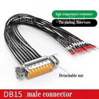 China DB15/DB9/DB25 Connector Cable with Number Tube 26AWG 15Pin Serial Port Dual Shielded Wire for sale