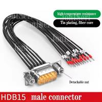 China DB15/DB9/DB25 Connector Cable with Number Tube 26AWG 15Pin Serial Port Dual Shielded Wire for sale