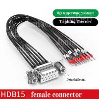 China DB15/DB9/DB25 Connector Cable with Number Tube 26AWG 15Pin Serial Port Dual Shielded Wire for sale