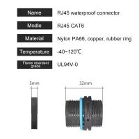 China IP68 Waterproof RJ45 Network Connector Shielded Circular Cat6A RJ45 Coupler Plug Panel Socket for sale