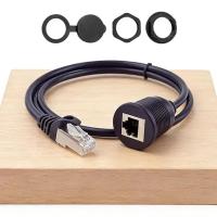 China Cat6 Ethernet Waterproof RJ45 Network Male to Female Extension Cable 1 Meter for sale
