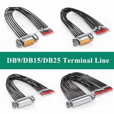 China DB15/DB9/DB25 Connector Cable with Number Tube 26AWG 15Pin Serial Port Dual Shielded Wire for sale