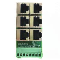 China RJ45 Female Jack 8P8C 6 Port Hub to 8 Pin Screw Terminal Block Adapter for Servo Application for sale