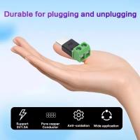 China Type C Male To 2Pin 5V Green Screw Terminals Adapter USB Connector For Mobile Phone And Computer Charging for sale
