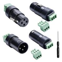 China XLR 3 Pin Plug Socket to Screw Terminals Audio Breakout Converter Adapter  for Speaker Microphone Stage Lighting Mixer for sale
