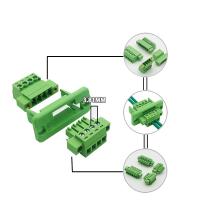 China 3.81mm pitch Feed Through Flange Screw Terminal Blocks Interlocking for sale