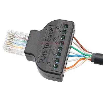 China RJ45 Male 8P8C to 8 Pin Screw Terminal Block Adapter for CCTV Video Solution for sale