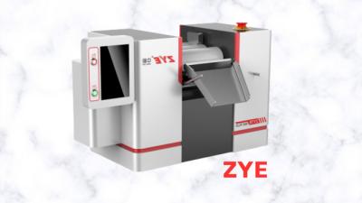 China 80mm AI2O3 Triple Roller Mill Grinder Touch Screen Electrinic Control Servo Motor for sale