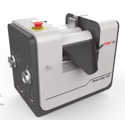 China Manual 500RPM Three Roll Mill 20L/H 3 Precision Grinding Various Materials for sale
