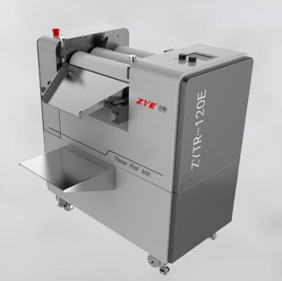 China Fully Automatic Three Roll Mill 120mm Roller Diameter Heated Cooled for Pigment Printing Inks for sale