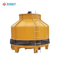 China Customized Industrial Round Cooling Water Tower 50-500 Ton Capacity Yellow Coated Heat Exchange System for sale