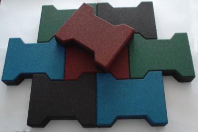 China Outdoor Dog Bone Shape Recycled Rubber Paver Tile Customized Flooring for sale