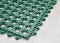 China ISO9001 Green Rubber Anti Slip Pads Interlocking Rubber Floor Tiles 12mm for sale