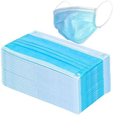 China Blue Color 3 Ply Non Woven Face Mask Earloop Breathable Eco Friendly for sale