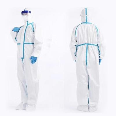 China Fluid Resistant Disposable Protective Isolation Gown Non Woven With Elastic Cuff for sale