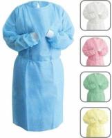 China Fluid Resistant Disposable Protective Isolation Gown Non Woven With Elastic Cuff for sale