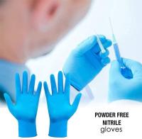 China Safety Disposable Medical Gloves Nitrile Powder Free With ESD Polyester Stripe for sale