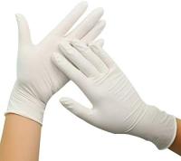 China Powder Free Nitrile Disposable Medical Gloves White Color Ultra Thin 3.5 Mil for sale