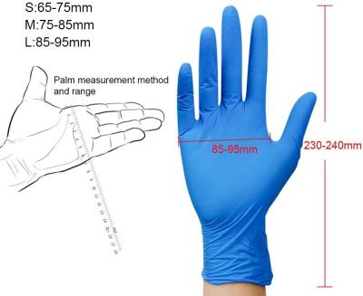 China Blue Color Disposable Medical Latex Surgical Gloves Protection Nitryl Nitrile for sale