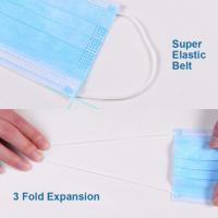 China Comfortable Disposable Medical Face Mask Earloop Pleated 3 Ply Melt Blown Material for sale