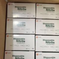 China Nitrile Disposable Protective Gloves Hand Protection With ESD Polyester Stripe for sale