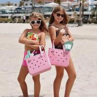 China Soft Bag Fashion Style Trendy Niche Messenger EVA Hole Hollow Beach Bag For Kids for sale