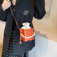 China Summer Fashion Candy Color Bucket Bag With Pearl Chain Shoulder Sling Bag for Women for sale