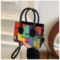 China Trendy Shoulder Bag for Women Small Square Shape and Two-Tone Stitching in All Seasons for sale