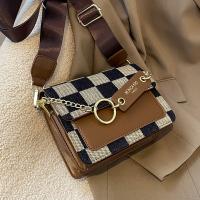 China Shoulder 2024 Luxury Design Handbag Checkerboard Mini Fabric Flap Sling Bag for Women for sale