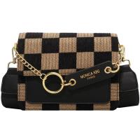 China Shoulder 2024 Luxury Design Handbag Checkerboard Mini Fabric Flap Sling Bag for Women for sale