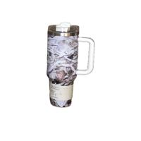China Sustainable 40oz Leopard Print Camouflage Straw Cup Tumbler for Hot and Cold Drinks for sale