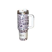 China Sustainable 40oz Leopard Print Camouflage Straw Cup Tumbler for Hot and Cold Drinks for sale