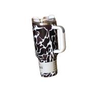 China Sustainable 40oz Leopard Print Camouflage Straw Cup Tumbler for Hot and Cold Drinks for sale