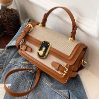 China Camera Crossbody Handbag Vintage Knitted Fabric with Long Shoulder Strap and Zip Closure on Ins in Summer for sale