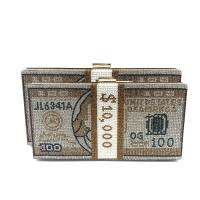 China Waterproof Dollar Lock Money Clutch Elegant Ladies Wedding Handbags by Fashion Designer for sale