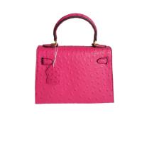 China Customized Color 22CM Mini Ostrich Kellyyy End Large Shoulder Bag for Women Ladies Handbag for sale