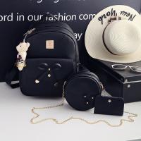 China 3 Piece Set Bow Round Backpack Shoulder Bag Crossbody Purse for Women's Stylish Style for sale