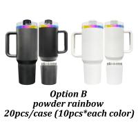 China 40oz Mixed Gift Travel Tumblers White Black Macaron Rainbow Powder Gold Plated for Laser Engraving RTS H2.0 for sale