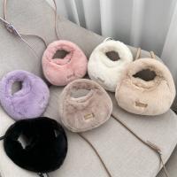 China Winter Brown Mini Fox Fur Handbags Long Chain Fluffy Fur Bags for Sophisticated Women for sale