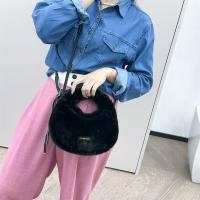 China Winter Brown Mini Fox Fur Handbags Long Chain Fluffy Fur Bags for Sophisticated Women for sale