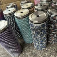 China Rhinestone Bling Diamond Glitter Stainless Steel Thermal Tumbler Great for Coffee Tea Water Beer Includes Lid and Straw for sale
