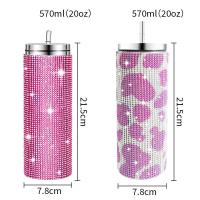 China Rhinestone Bling Diamond Glitter Stainless Steel Thermal Tumbler Great for Coffee Tea Water Beer Includes Lid and Straw for sale