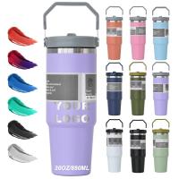 China Straw With Cap Customizable Unique Coffee Mug 20oz 30oz BPA FREE Stainless Steel Tumbler Cups for sale