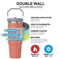 China Straw With Cap Customizable Unique Coffee Mug 20oz 30oz BPA FREE Stainless Steel Tumbler Cups for sale