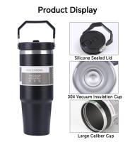 China Sustainable Insulated Tumbler Coffee Cup Car Beer Travel Mug with Handle and Lid 20oz 30oz for sale