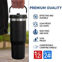 China Sustainable Insulated Tumbler Coffee Cup Car Beer Travel Mug with Handle and Lid 20oz 30oz for sale