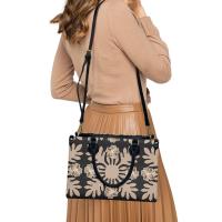 China All Seasons Black and White Polynesian Luxury Ladies Shoulder Bag Main Material PVC for sale