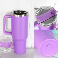 China Customized Coffee Tea Beer Water Tumbler Cup with Handle Straw Lid Leopard Engraved Design for sale