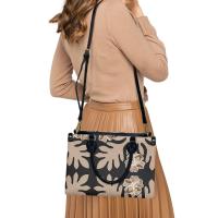 China Custom Polynesian Samoan Tribal Floral Leather Handbags for Women in Standard Size for sale