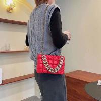 China Customized Logo Printing PU Leather Handbags Stylish Ladies' Purses with Chain Design for sale